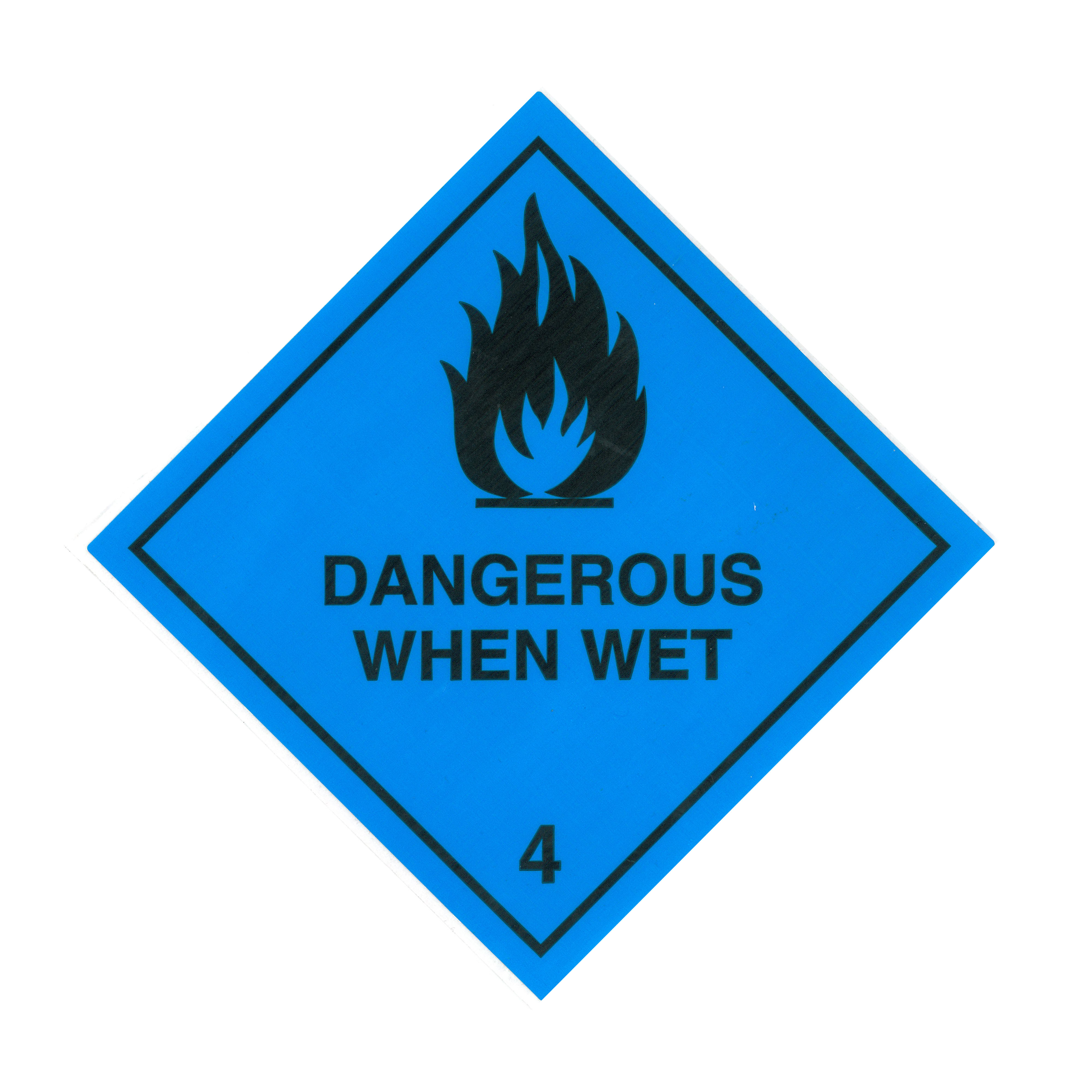 Class 4.3 (Dangerous When Wet) Hazard Labels (100mm x 100mm) | Air Sea USA